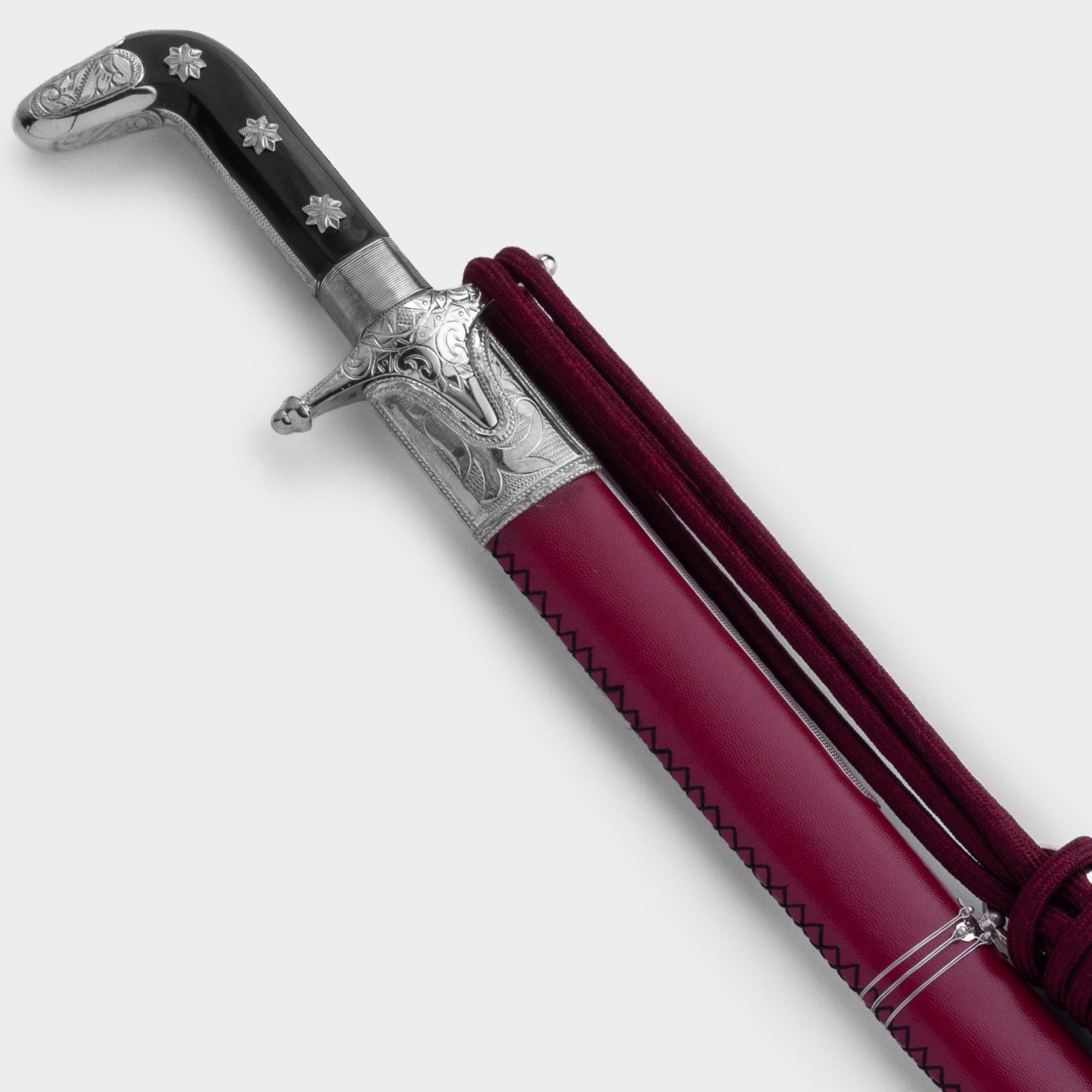 The Royal Snake Sword: Made with luxurious burgundy leather, crafted b ...